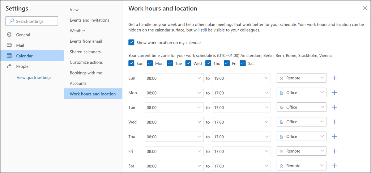 Information about work location in Outlook calendar (and Teams ...