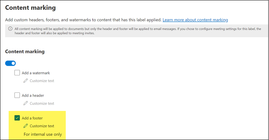 E-Mail footer of Sensitivity Labels changed | Topedia Blog