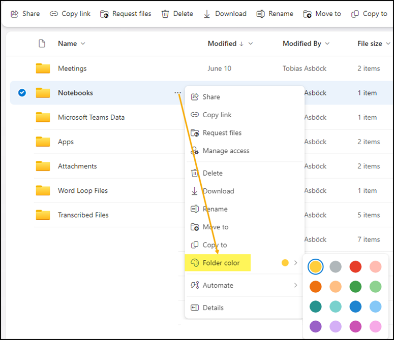 Alternative colors for folders in OneDrive on the web and SharePoint ...