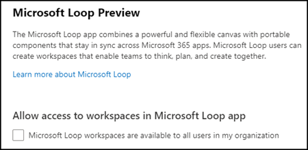 Information about Loop Workspaces and Loop storage