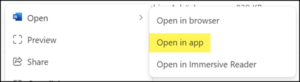 "Open in app" in OneDrive and SharePoint for additional files | Topedia ...