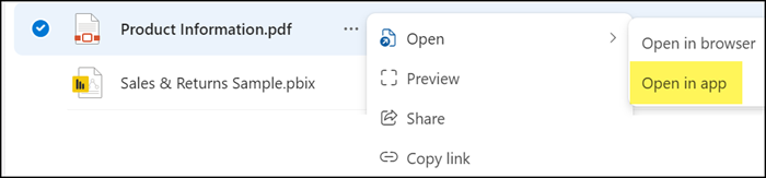 "Open in app" in OneDrive and SharePoint for additional files | Topedia ...