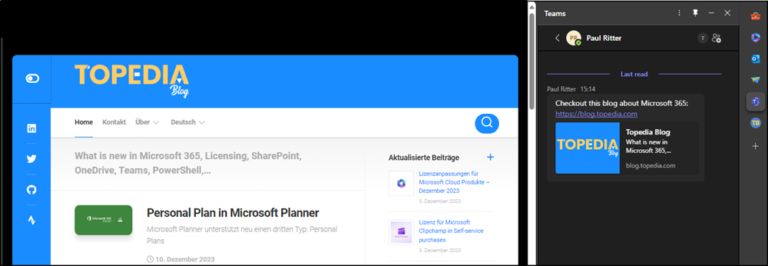 Side-by-side experience for Teams chats in Microsoft Edge | Topedia Blog