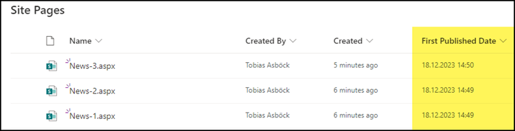 Update the publishing date of a SharePoint news post | Topedia Blog