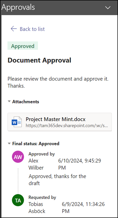 Approvals App in Word | Topedia Blog