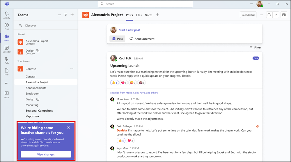 Disable automatic hiding of inactive Teams channels | Topedia Blog