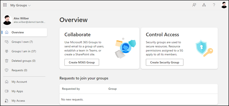 My Groups in Microsoft 365 shows “This functionality is not enabled ...