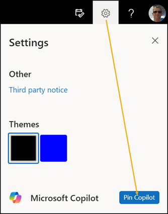 "Pin Copilot" in Teams and Outlook for licensed Entra ID accounts ...