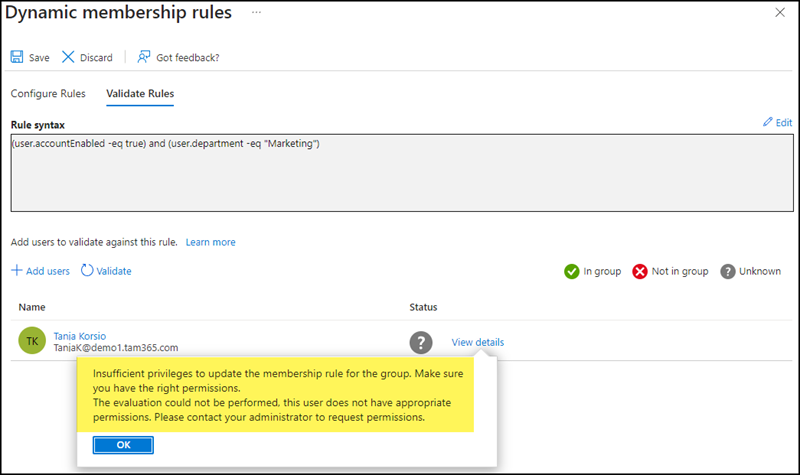 Missing permissions to validate a dynamic Entra ID group | Topedia Blog Missing permissions to validate a dynamic Entra ID group | Topedia Blog