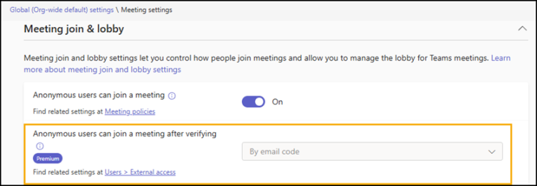 Email verification for anonymous participants in Teams Meetings ...