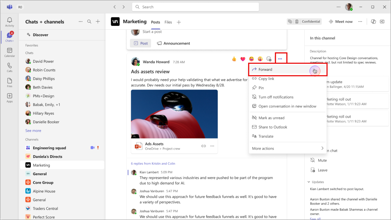 Forward Teams messages to and from channels | Topedia Blog
