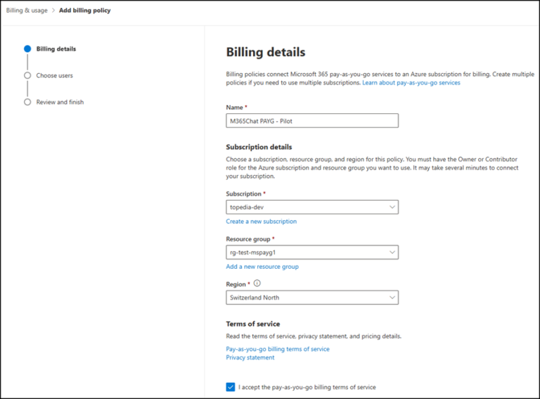 Billing policies for Microsoft 365 Pay-as-you-go services in the admin ...