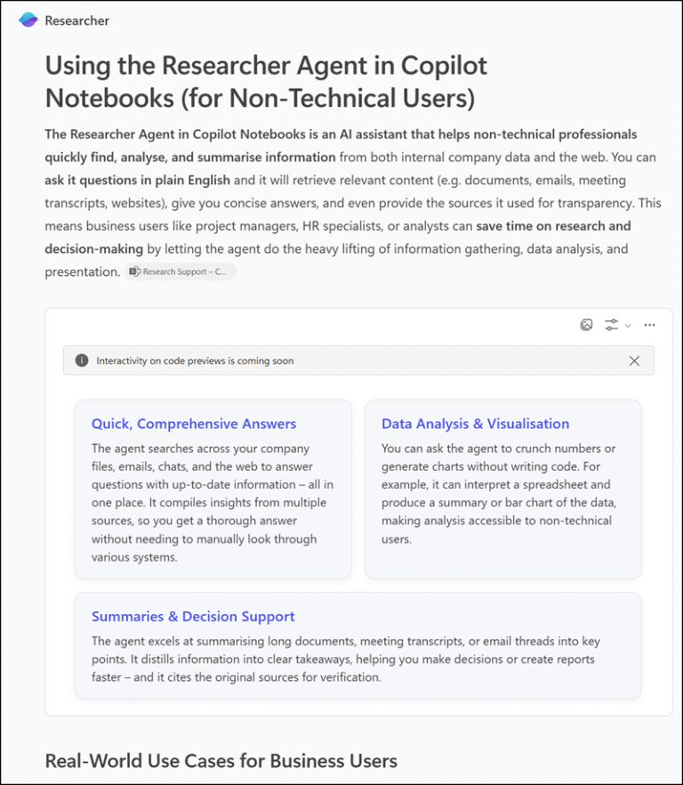 Researcher agent is now available in Copilot Notebooks | Topedia Blog