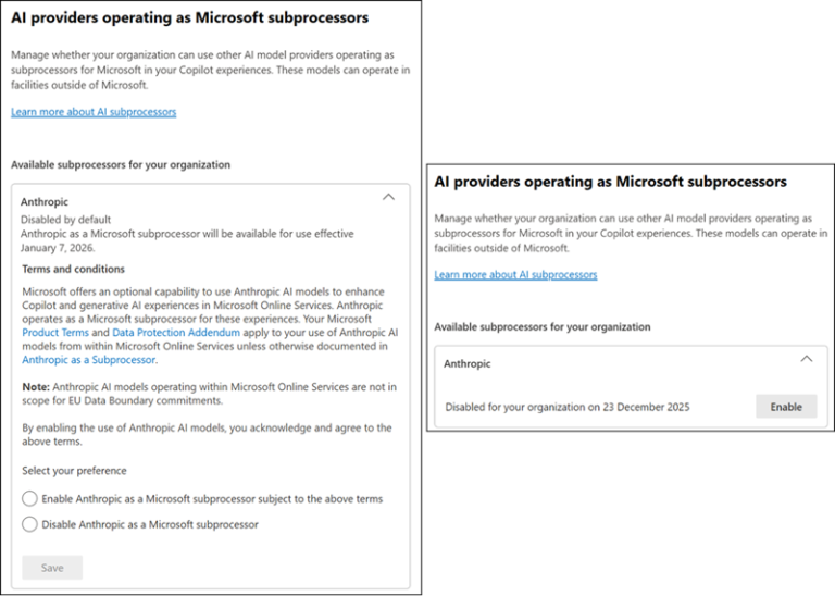 Reminder: Review the Anthropic subprocessor setting in Microsoft 365 ...