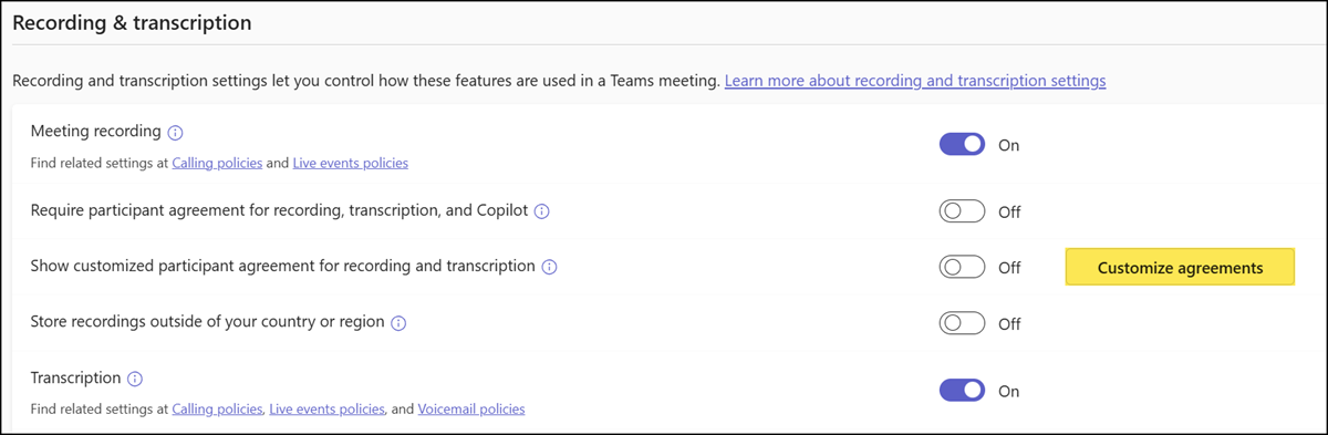 Customize consent notifications for Teams recording and transcription ...