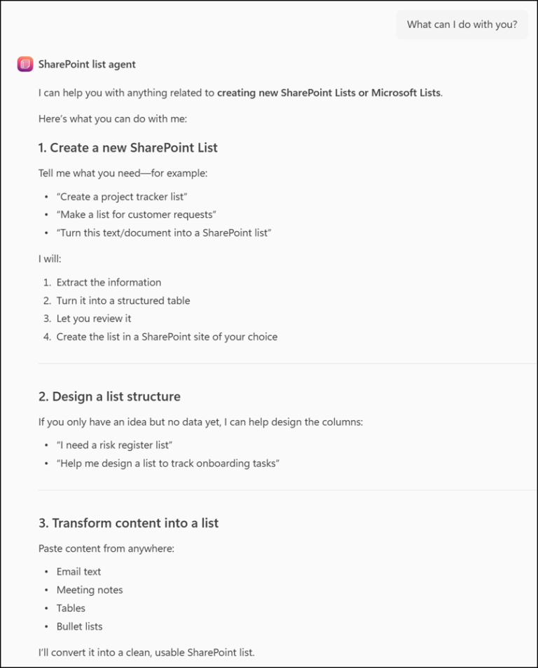 SharePoint List Agent in Microsoft 365 Copilot | Topedia Blog